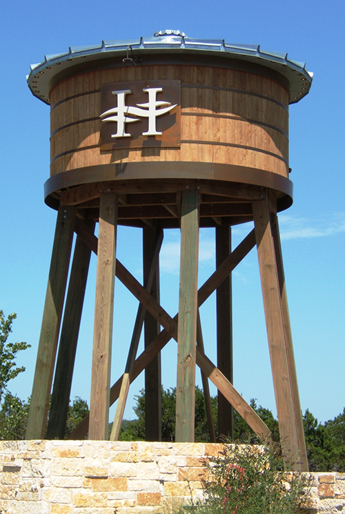 The Hollows Tank on Tower Sign - Water Storage Tanks, Inc.
